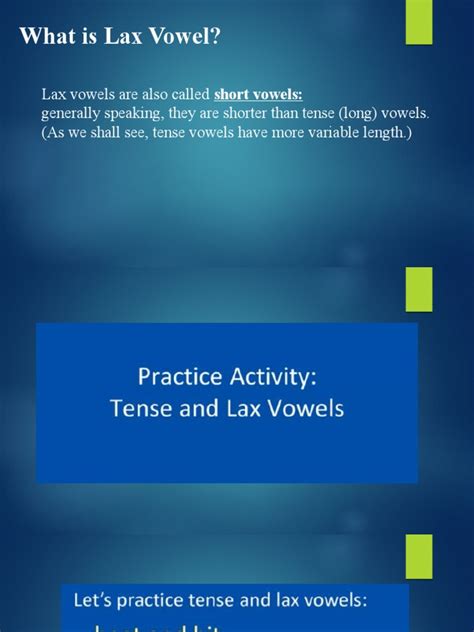 Lax Vowels Pdf