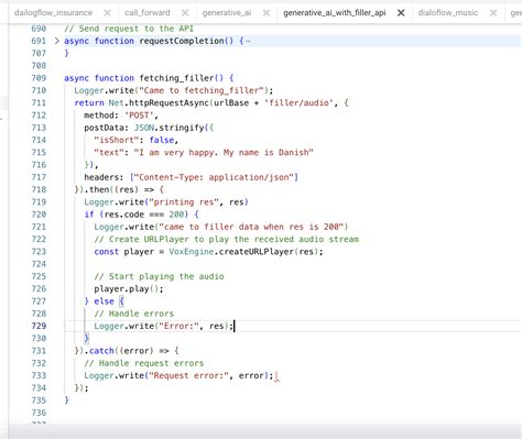 how to play audio from an api response in voximplant platform stack