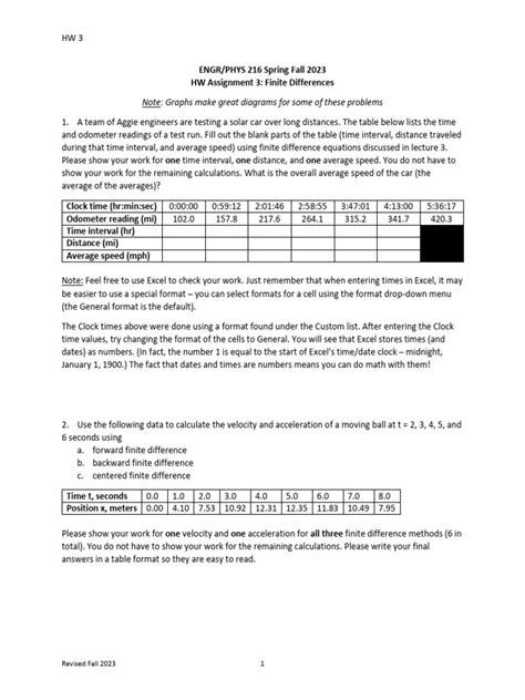 Engr Phys 216 Hw3 F23 Pdf Finite Difference Viscosity