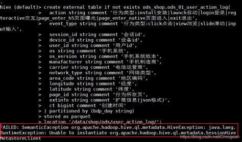Failed Semanticexception Orgapachehadoophiveqlmetadata