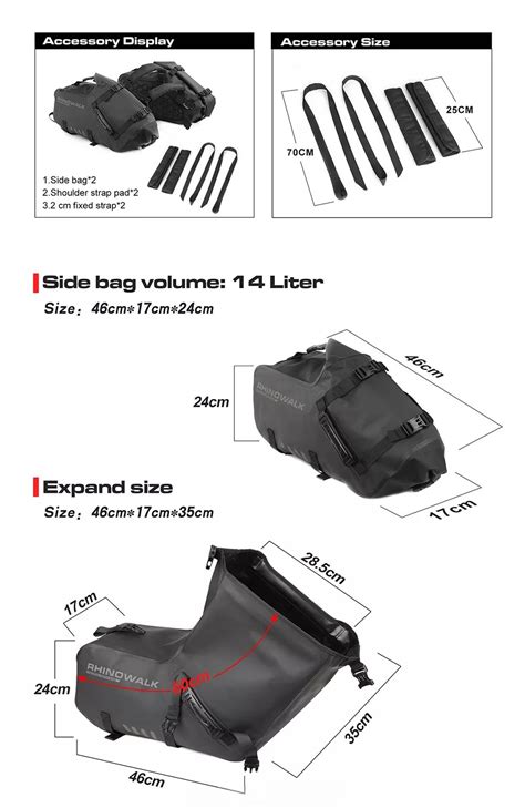 Rhinowalk 28l Rackless Saddle Bags Off Track Moto Australia