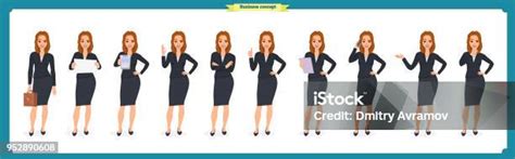 서로 다른 포즈에서 제시 하는 젊은 사업가의 설정 사람들이 문자입니다 서 여자 몸 디자인 프레 젠 테이 션 작업에 대 한 템플릿 백색에 절연 되어 있습니다 플랫
