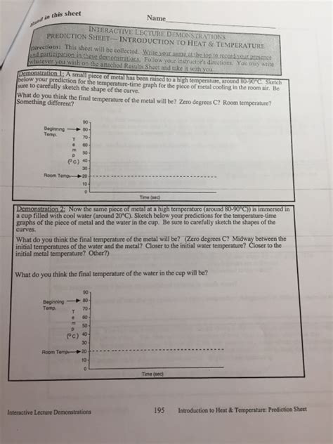 Solved In This Sheet Name INTERACTIVE LECTURE DEMONSTRATIONS Chegg