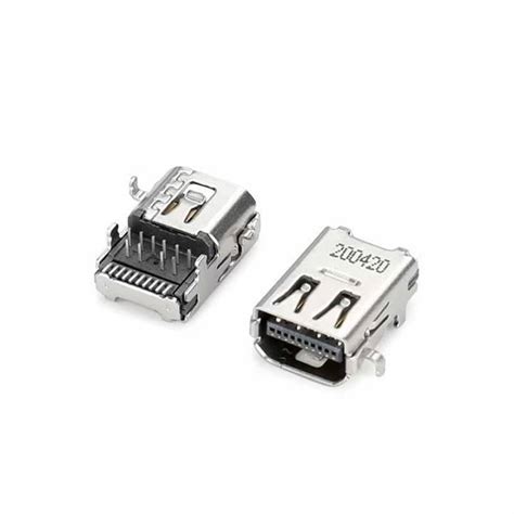 Mid Mount Mini Dp Connector Right Angle 20pin Smt Dip