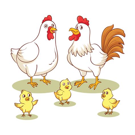 Cute Dibujos Animados De Gallina Y Gallo Vector Premium My Xxx Hot Girl