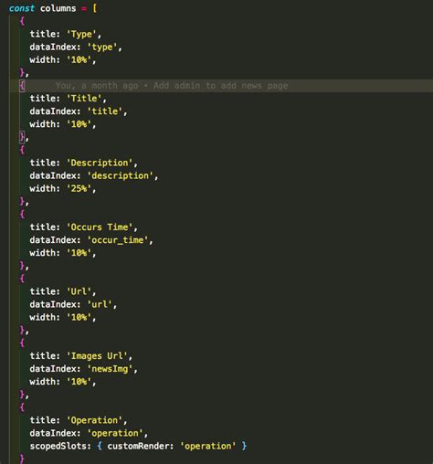table columns 设置width属性无效 Issue vueComponent ant design vue GitHub