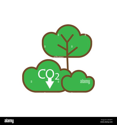 CO2 Reduction Icon Green Tree Symbol Vector Environmental Graphic Climate Action Illustration