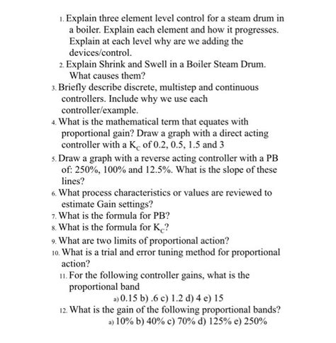 Solved 1 Explain Three Element Level Control For A Steam Chegg Com