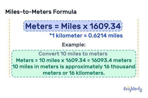 Convert Miles To Meters Formula Steps And Examples