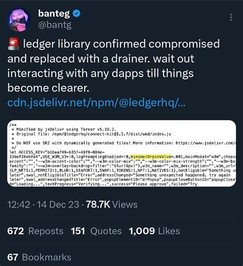 Appears There Is An Issue With Ledger Again Rledgerwallet