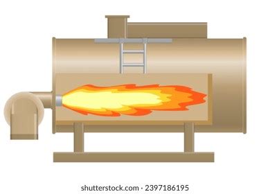 Industrial Boiler Diagram Factory How Work Stock Illustration Shutterstock
