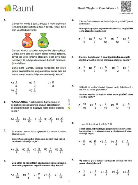 Basit Olayların Olasılıkları 3 Null Pdf