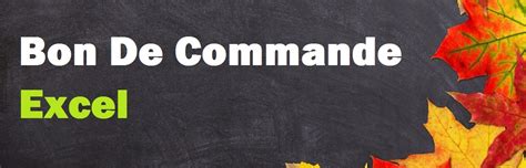 Bon De Commande Excel