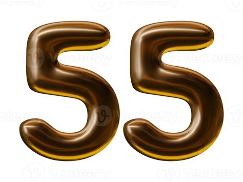 Number 55 Design In 3d Render 19552749 PNG