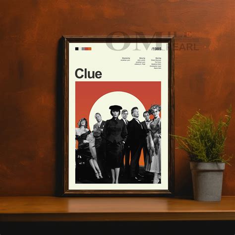 Mid Century Modern Clue Movie Poster Retro Movie Print Modern Vintage