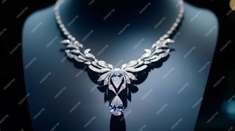 Premium Photo Beautiful Neckless With Diamonds On Black Background