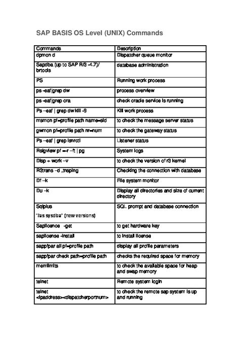 Linux Commands For Sap Basis Pdfcoffeecom