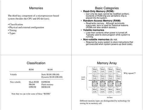 Memories Notes Introduction To Embedded System Design Eecs 373 Docsity