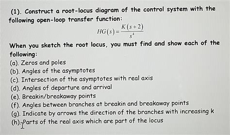 Solved Construct A Root Locus Diagram Of The Control Chegg