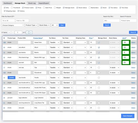 Woocommerce Stock Manager Bulk Inventory Management