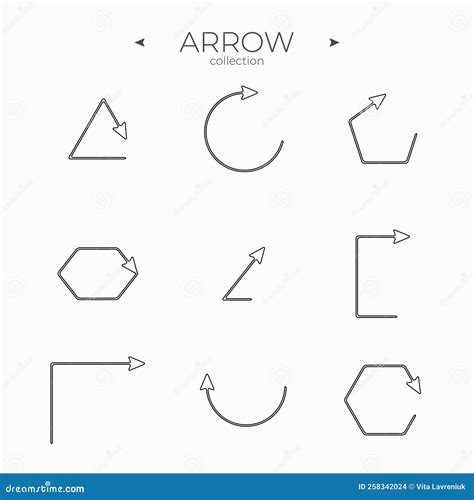 Line Arrow Icon Set Line Icons Collection Modern Vector Symbols Stock Vector Illustration