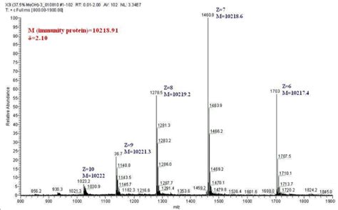 Molecular Weight Analysis For Carocin S3i From Carocin S3 By Esi Ms