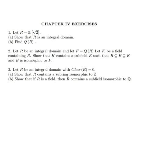 solved chapter iv exercises 1 let r z a show that r is an