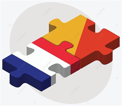 France And Bhutan Flags Objects Bonding Image Vector Objects Bonding