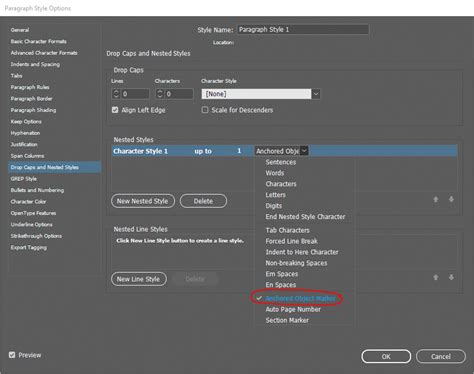 Adobe Indesign Anchored Object As A Nested Style Delimiter Graphic Design Stack Exchange