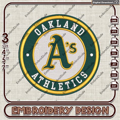 Mlb Oakland Athletics Team Embroidery Design Mlb Embroidery Inspire