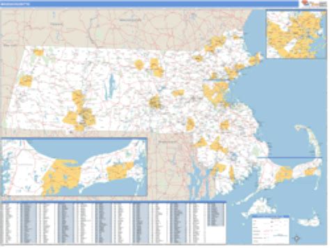Massachusetts Zip Codes Map