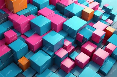 Premium Photo Abstract Futuristic Cubes Shape Background 3d Render Illustration