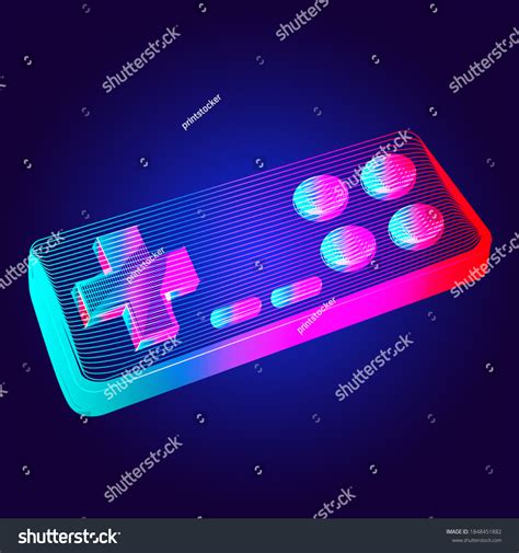 Gamepad Abstract Retro Game Console Controller Stock Vector Royalty