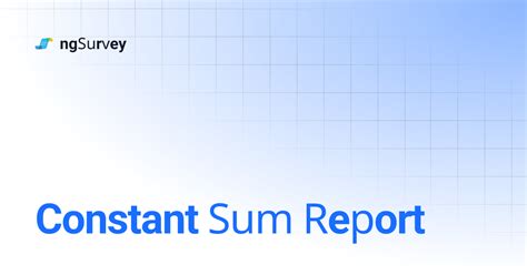 Constant Sum Report Ngsurvey