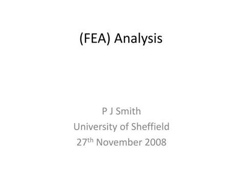 PPT FEA Analysis PowerPoint Presentation Free Download ID 3997160