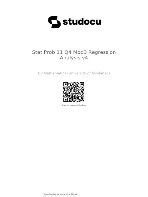 Stat Prob 11 Q4 Mod3 Regression Analysis V4 Pdf