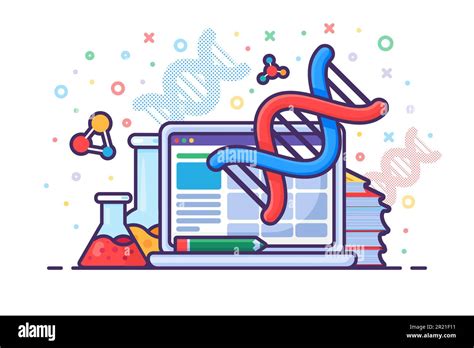 Computer Technology For Genetic Engineering Vector Laptop Electronic