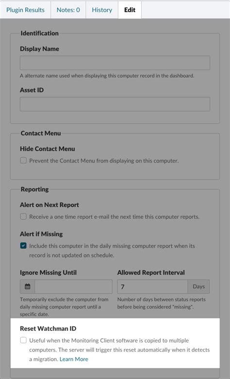 manually resetting the watchman id watchman monitoring support center