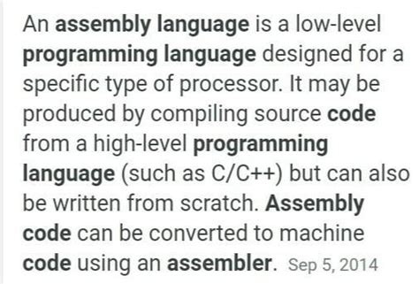 Write A Short Note On Assembly Language