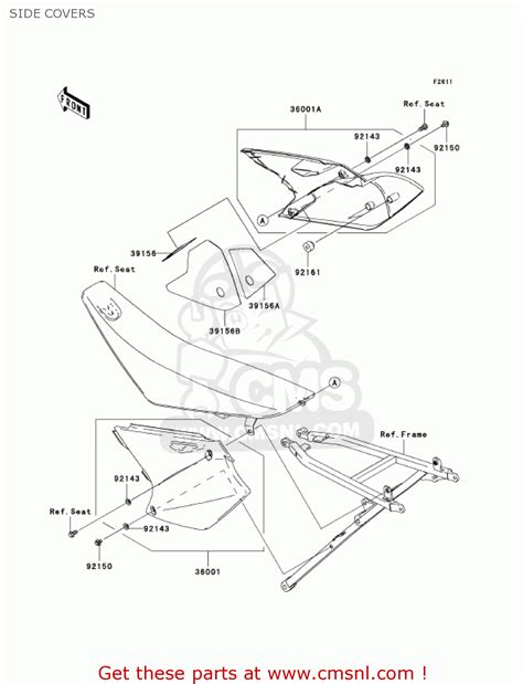 Kawasaki Kx250 N2 Kx250f 2005 Usa Canada Side Covers Buy Original
