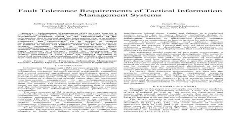 download pdf fault tolerance requirements of tactical information
