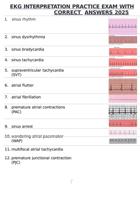 Ekg Interpretation Practice Exam With Correct Answers 2025 Ekg Interpretation Practice Stuvia Us