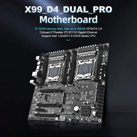 Jingsha X99 D4 Dual Pro เมนบอร์ด 256gb Ram ความจุ 8 Ddr4 หน่วยความจํา