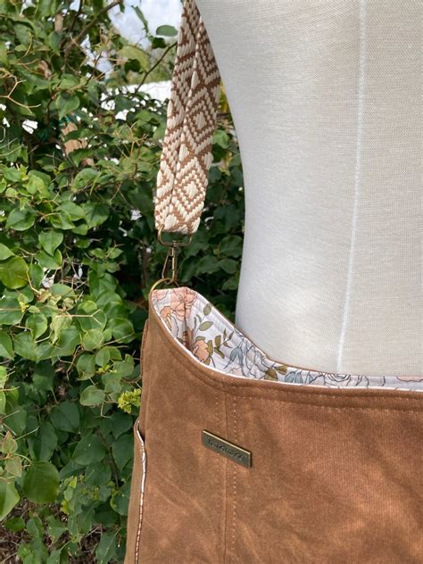 Medium Sized Waxed Canvas Compass Bag Crossbody Bag Rifle Paper