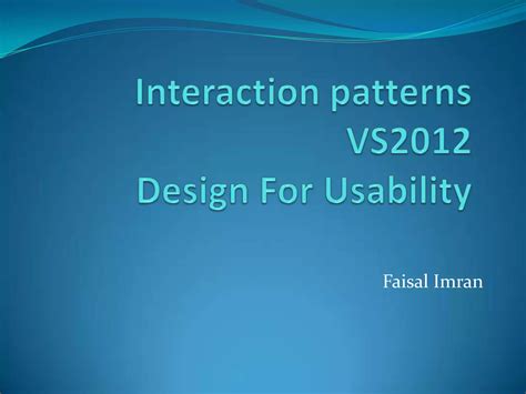 Interaction Patterns Pptx Computer Software And Applications Computing