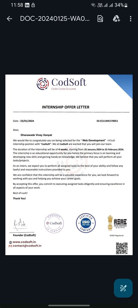 Codsoft Codesoftinternship Vinay Dhanawade