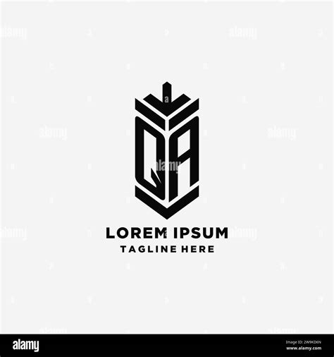 Initials QA Shield Logo Design Creative Monogram Logo Inspiration Vector Graphic Stock Vector