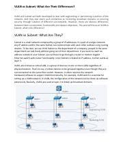 VLAN Vs Subnet Pdf VLAN Vs Subnet What Are Their Differences VLAN And Subnet Are Both