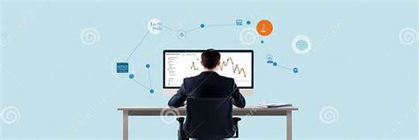 businessman analyzing data on computer screen with network connections