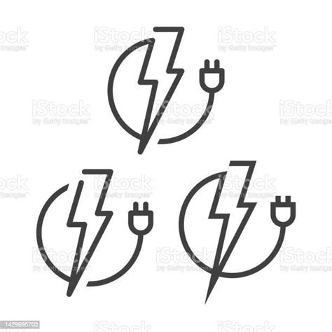 자동차 전기 충전의 단색 로고 세트 충전소 애플리케이션 및 비즈니스를 위한 다양한 이미지 옵션 흰색 배경에 고립 된 벡터 로고에 대한 스톡 벡터 아트 및 기타 이미지